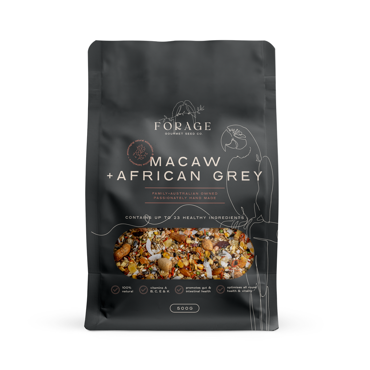 Macaw & African Grey – Forage Gourmet Seed